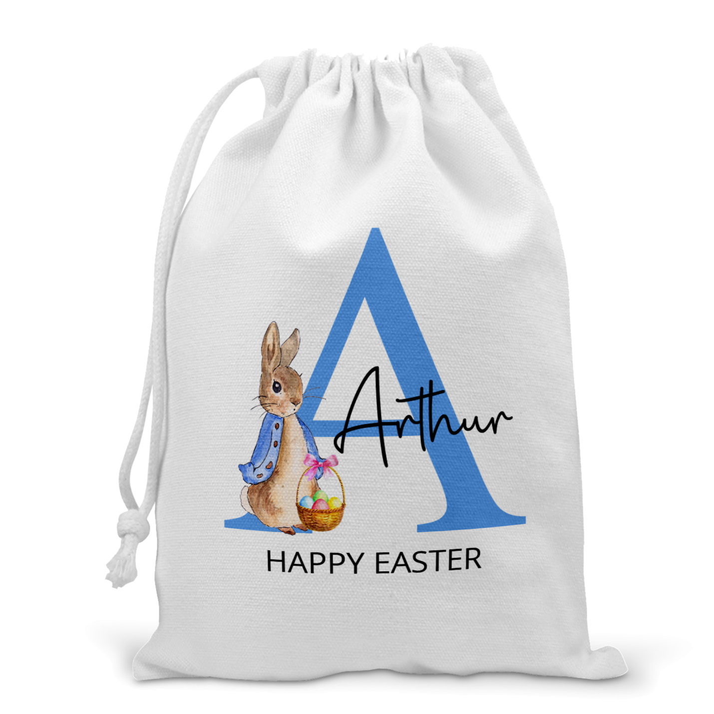 Personalised Initial Easter Bag, Custom Easter Gift, Easter Egg Sack,